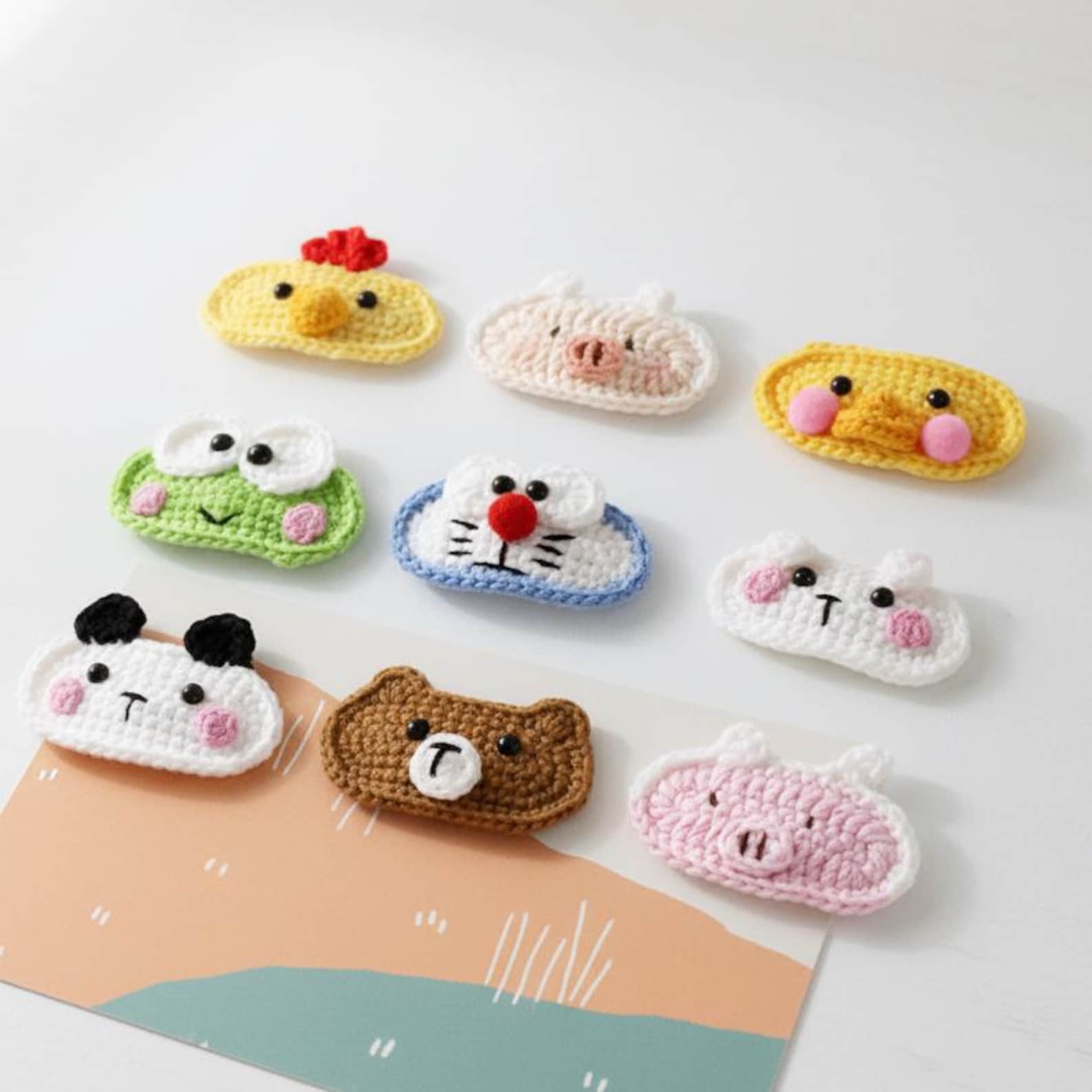 Cute Crochet Animal Hair Clip, Handmade Amigurumi Hair Pin, Kawaii Hair ...