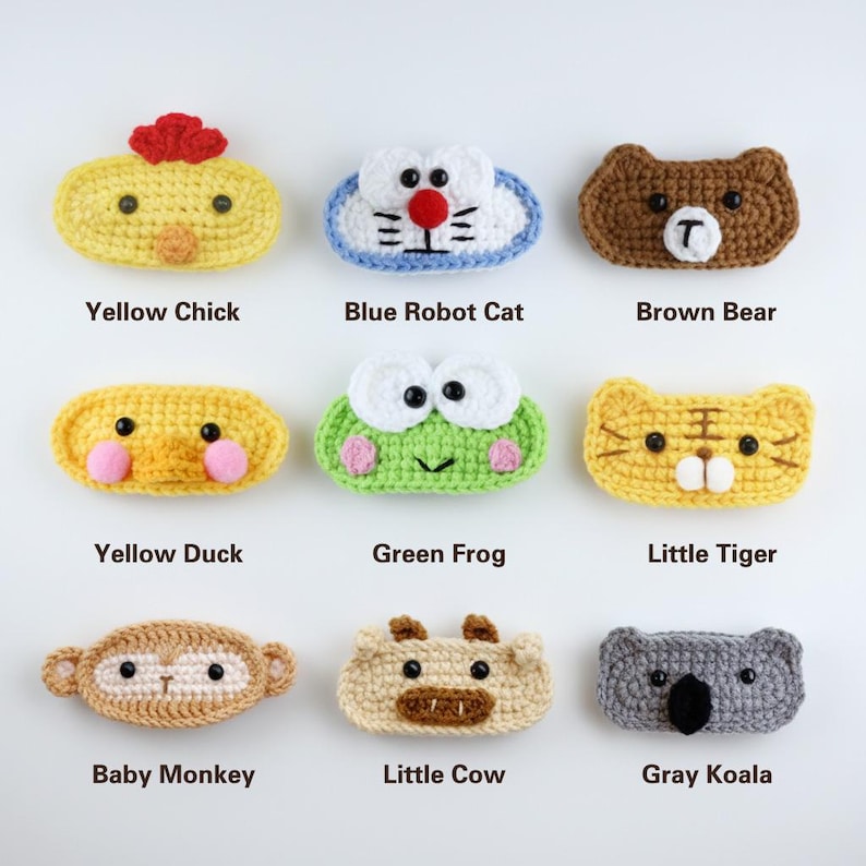 Cute Crochet Animal Hair Clip, Handmade Amigurumi Hair Pin, Kawaii Hair ...