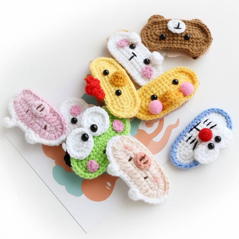 Cute Crochet Animal Hair Clip, Handmade Amigurumi Hair Pin, Kawaii Hair ...