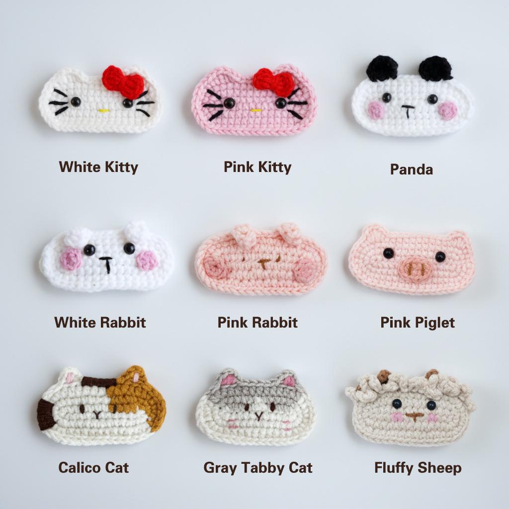 Cute Crochet Animal Hair Clip, Handmade Amigurumi Hair Pin, Kawaii Hair ...