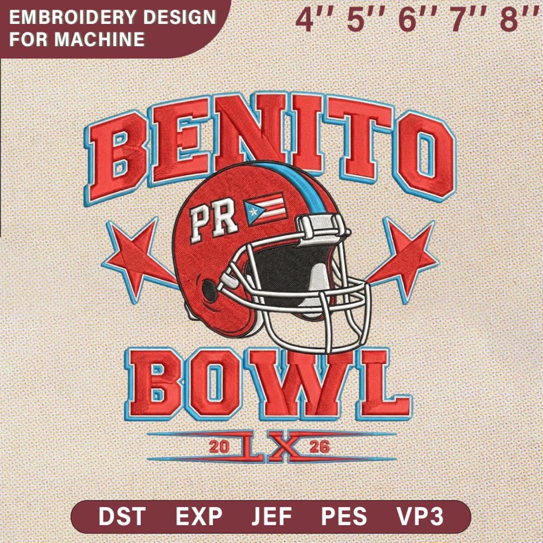 Benito Bowl Helmet Embroidery Design,puerto Rico Flag Sport Machine ...