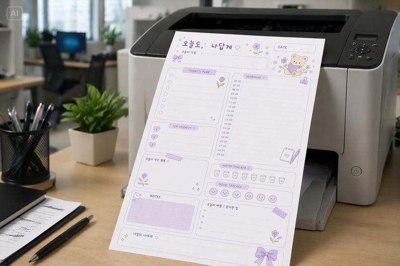 Pastel Daily Planner Printable: Productivity, Journaling, Schedule ...