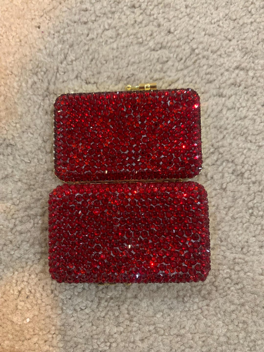 Red Rhinestone Compact Case, Lipstick & Goodies Storage - Etsy