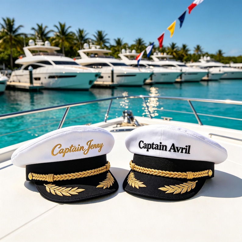 Custom Name Captain Hat Embroidery Gift, Bridesmaid Shower Gift ...