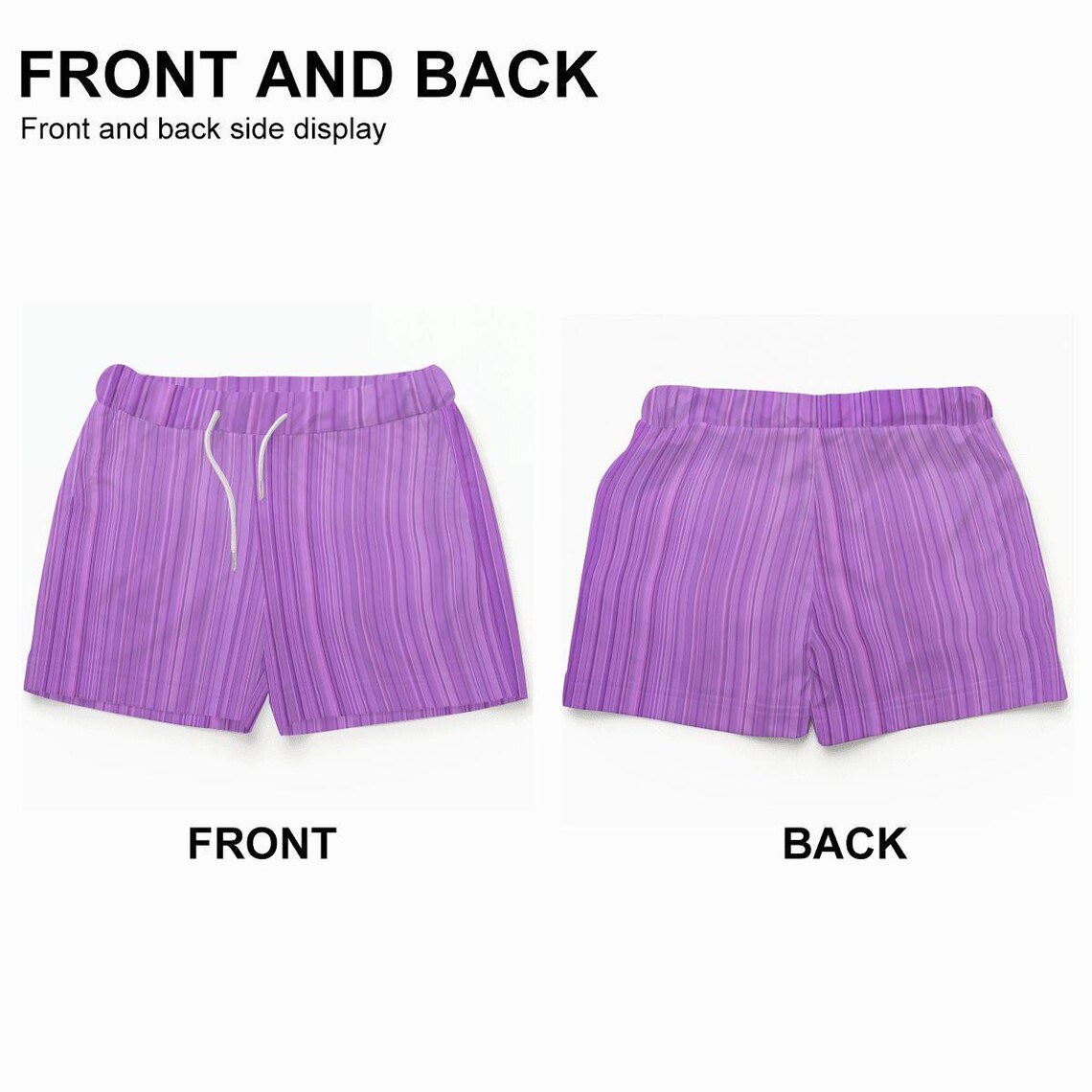 Purple Retro Pinstripes Women's Beach Shorts - Etsy