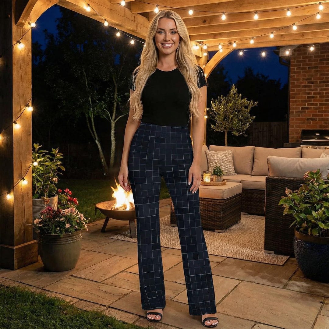 Modern Black Maze Women's Flared Pants - Etsy