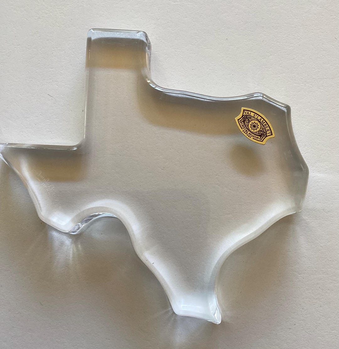Vintage Texas Paperweight Crystal Belgium - Etsy