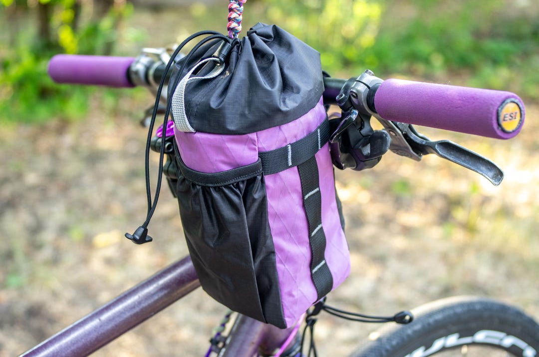 Lilac Bikepacking Handlebar Feed Bag – Lightweight X-pac Cycling Pouch ...