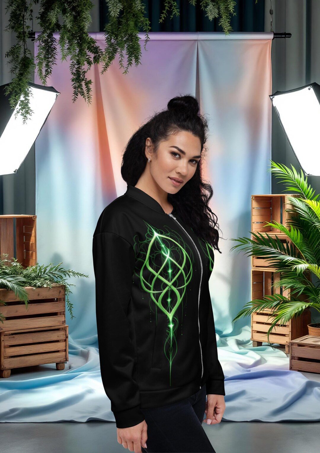 Fantasy Elven Rune Bomber Jacket – Fantasy Unisex Streetwear With ...