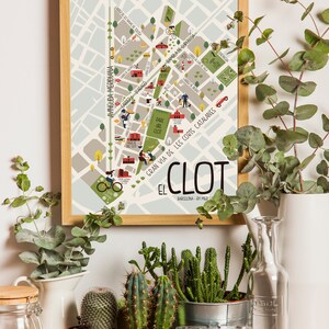 Ilustración Mapa Del Barrio Del Clot a Color Para La Decoración De Tus ...
