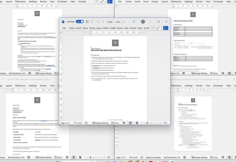 New Employee Bundle | Employment Contract, Letter of Offer & Staff ...