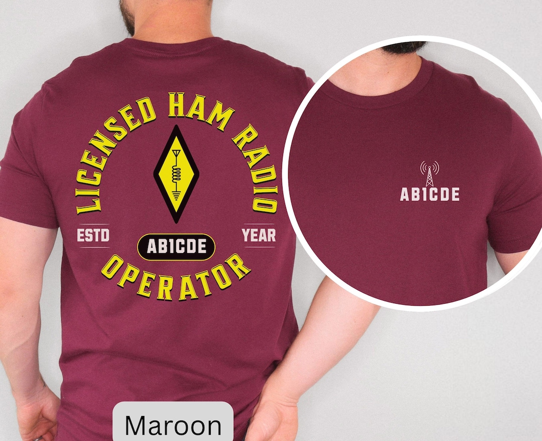 Personalized Call Sign Ham Radio Shirt, Custom Callsign Tee, Ham Radio ...