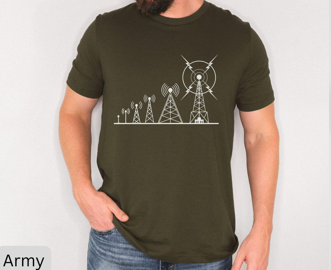 Ham Radio Shirt, Antenna Size Evolution Tshirt, Funny Amateur Radio Tee ...