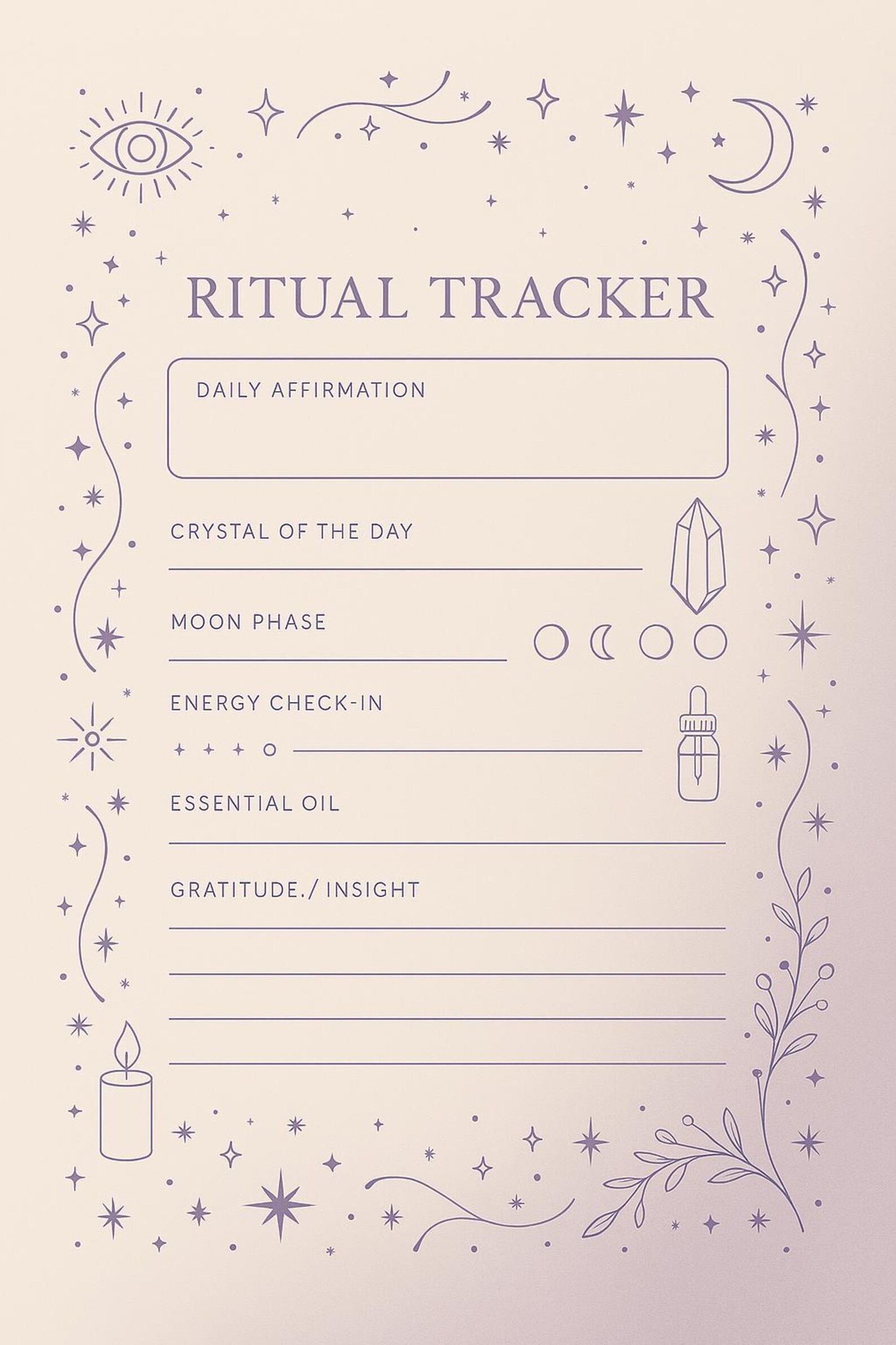 Daily Affirmation Tracker – Printable Wellness Journal - Etsy
