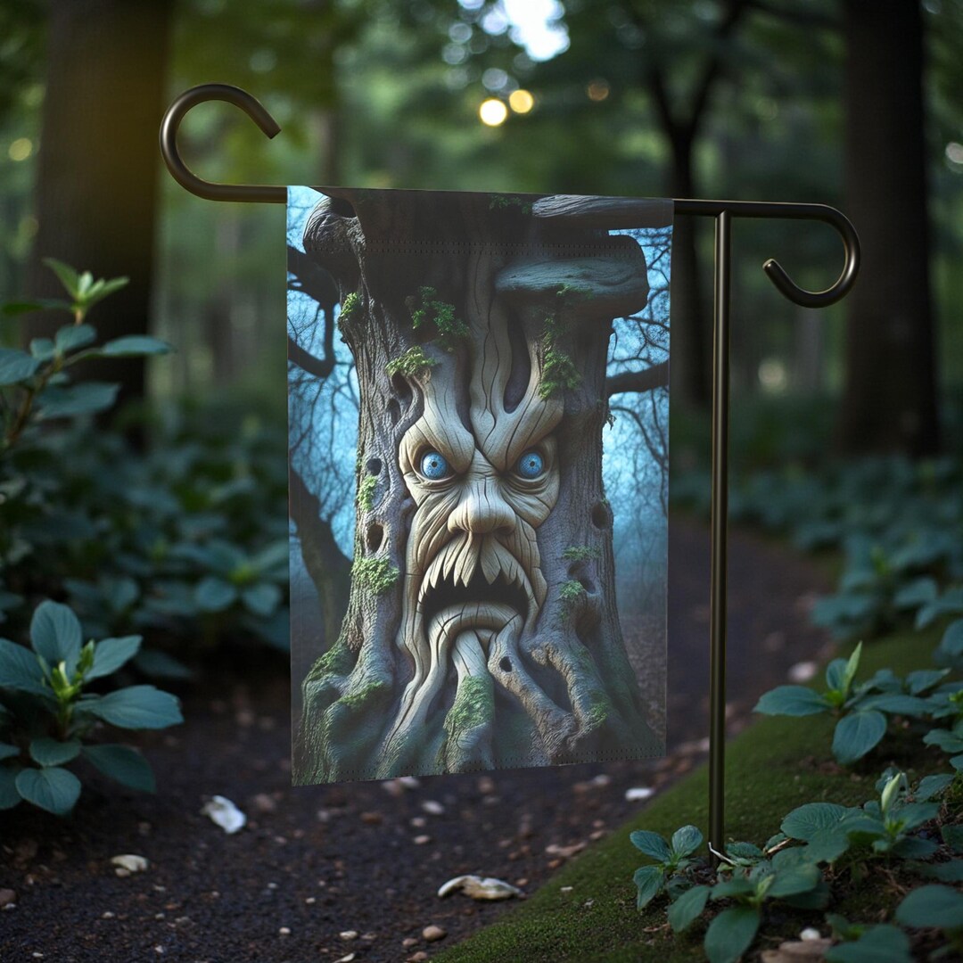 Scary Tree Face Halloween Garden Flag, Spooky Yard Decor - Etsy
