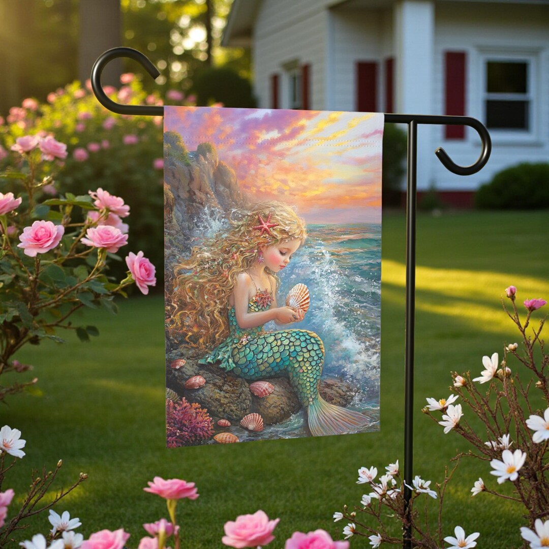 Little Mermaid Garden Flag - Etsy
