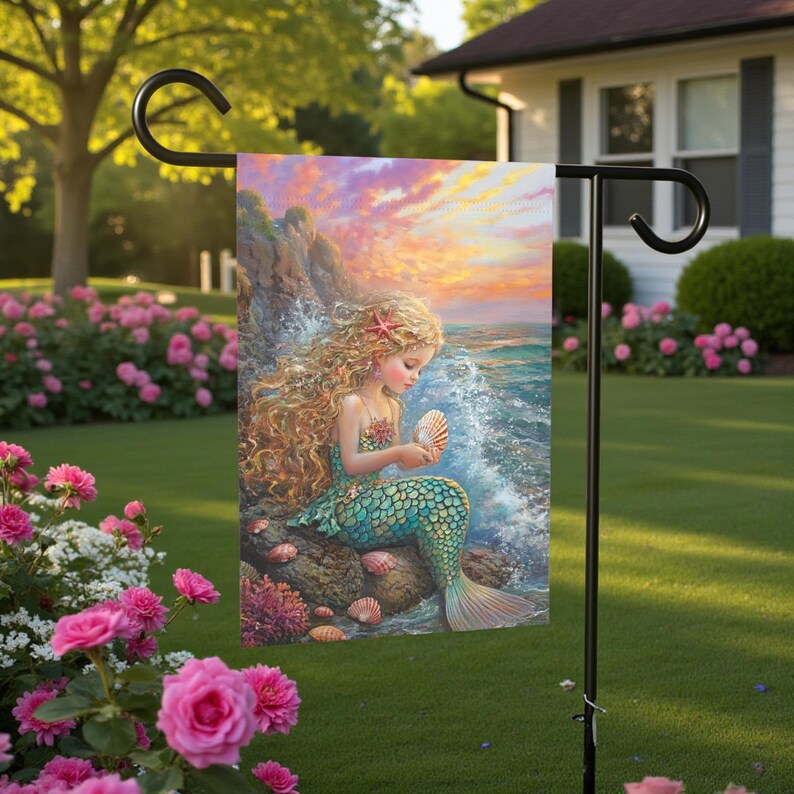 Little Mermaid Garden Flag - Etsy