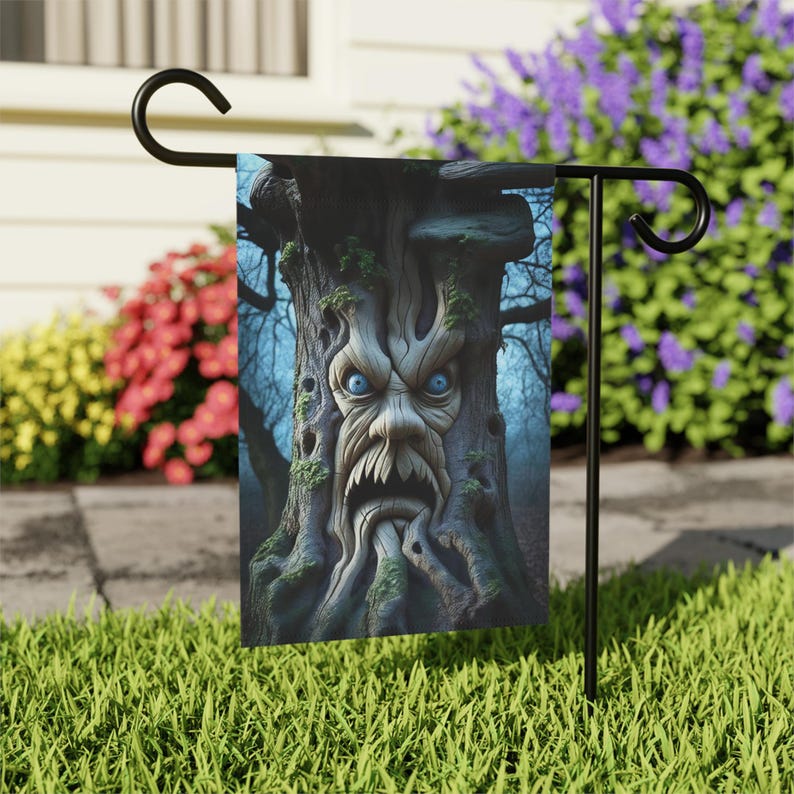 Scary Tree Face Halloween Garden Flag, Spooky Yard Decor - Etsy