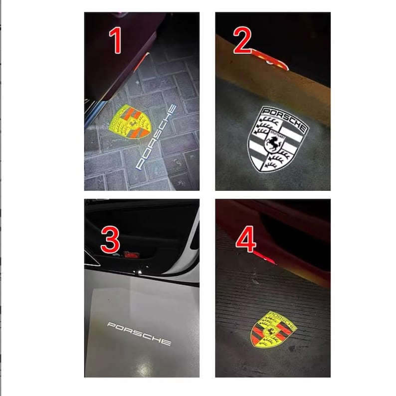 Éclairage De Portière LED Porsche | Logo Projeté Ultra HD | Lumière D ...