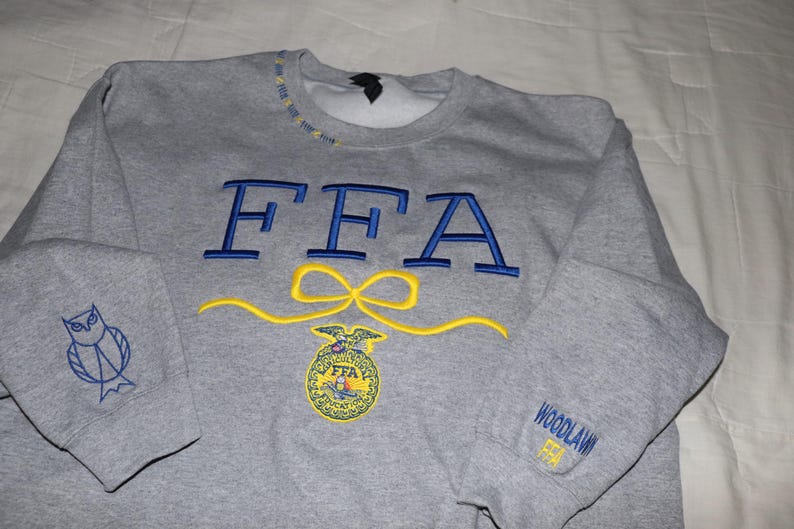Embroidered Puff FFA Sweatshirt - Etsy