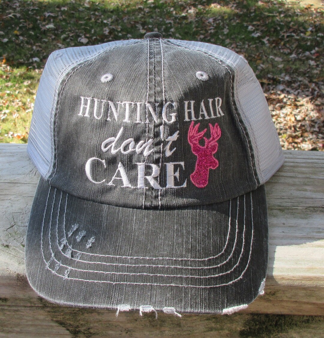 Hunting Hair Don't Care With Glitter Deer Head Embroidered - Etsy