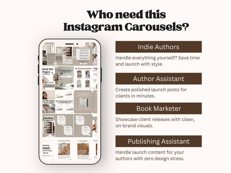 Author Book Launch Seamless Carousel Template | Minimalist | Book ...