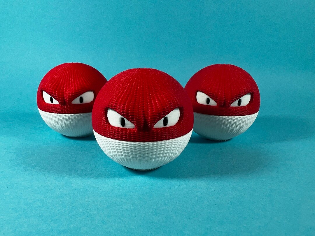 Voltobal Voltorb Knitted Crochet Gestrickte Version Aus Hartplastik ...