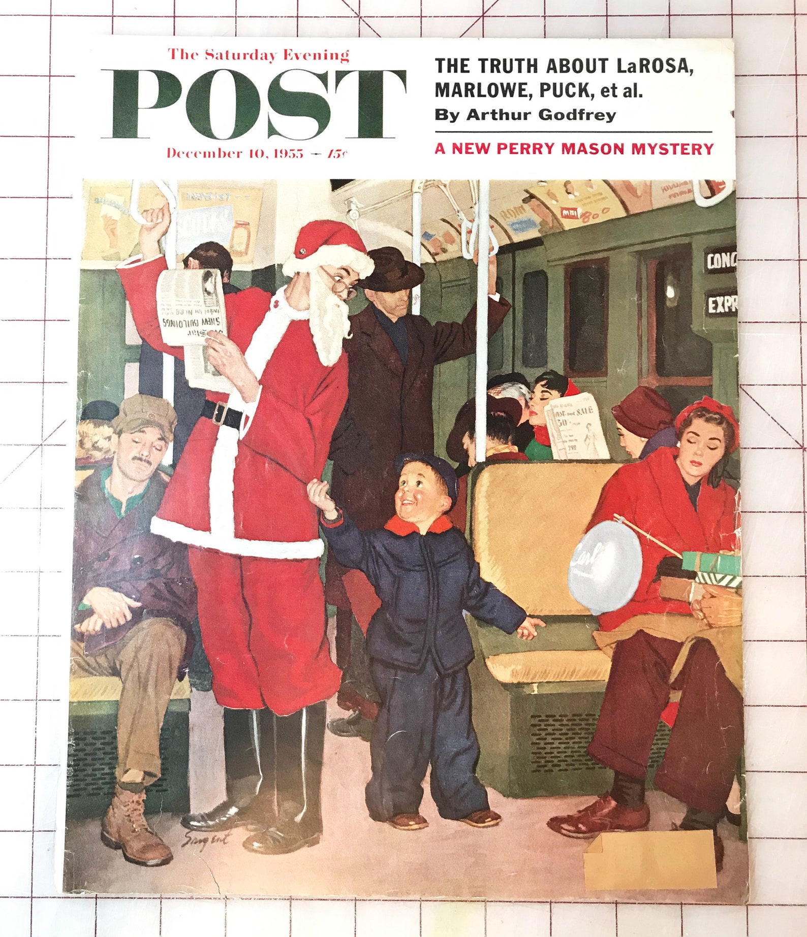 Santa Saturday Evening Post Vintage Magazine Cover 1955 - Etsy