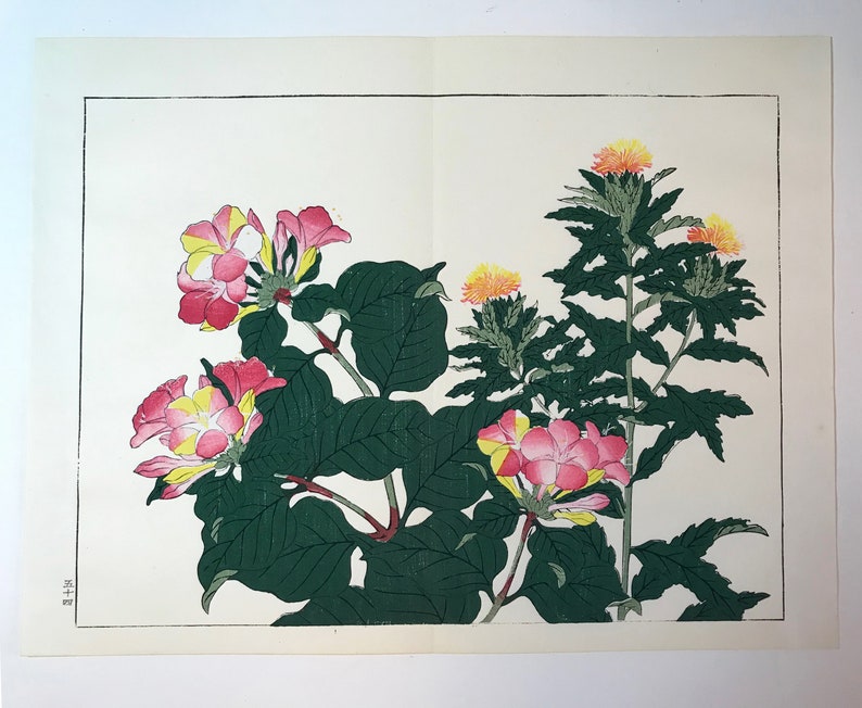 Japanese Woodblock Print On Rice Paper Original Floral Etsy japanese-woodblock-print-on-rice-paper-original-floral-etsy
