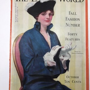 Edwardian Fashion "the Ladies World" Vintage Magazine Cover Circa 1917 ...