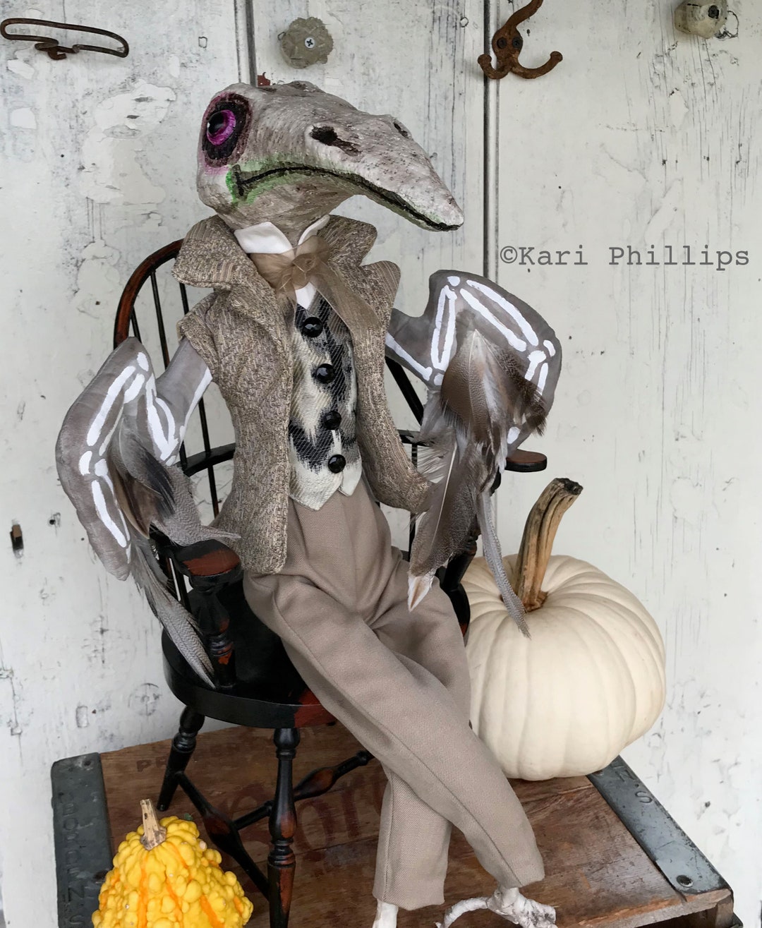 Prof Ravenwood Halloween Art Doll by Kari Phillips OOAK Handmade Raven ...