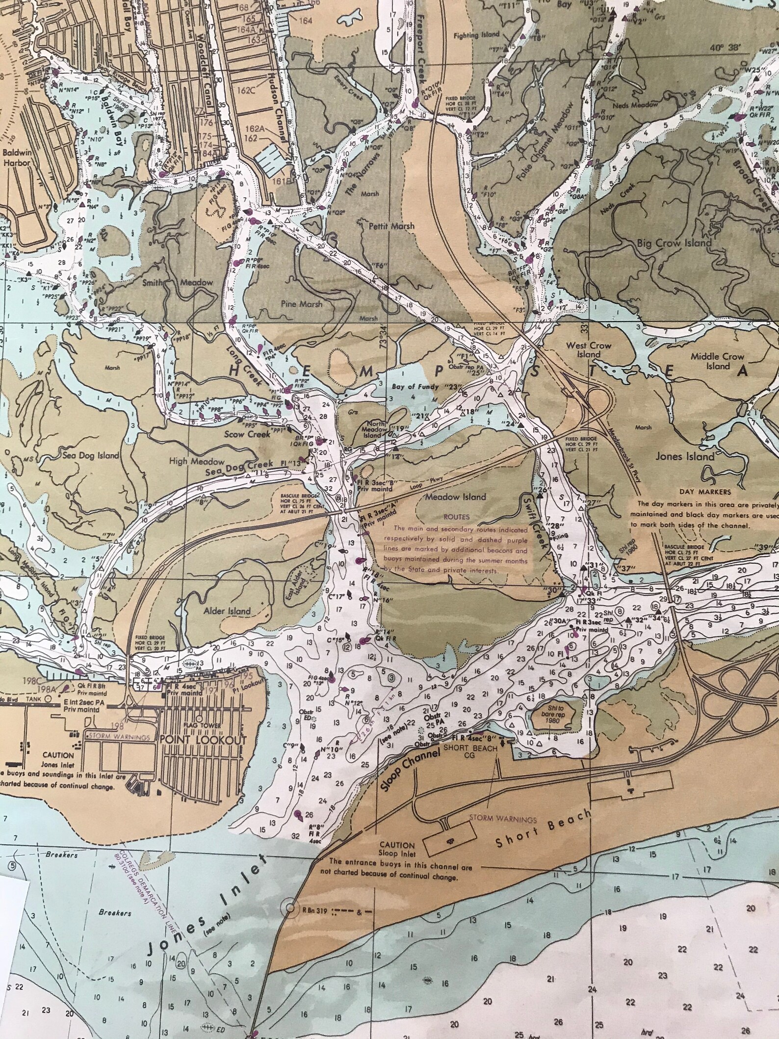 Jones Beach, Oyster Bay, Long Island Nautical Map Chart Original ...