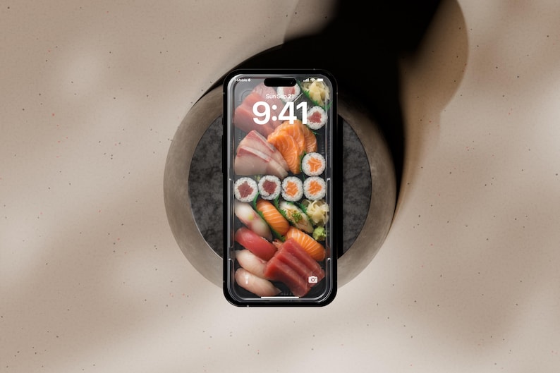 3D Japanese Sushi Lock Screen Wallpaper Pack, Realistic Illusion ...