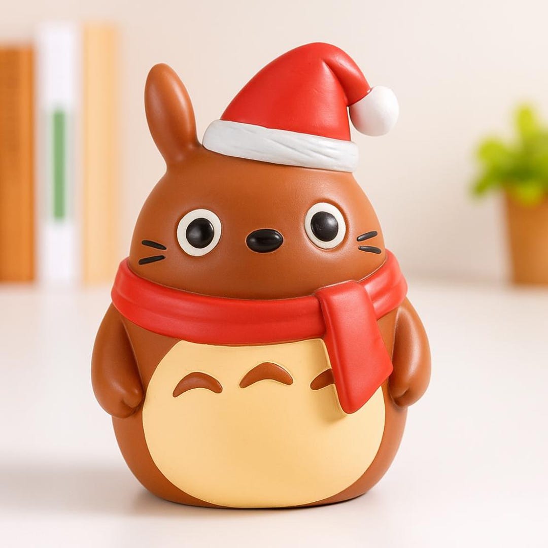 Handcrafted Christmas Totoro Resin Figurine – Ghibli Holiday Ornament ...