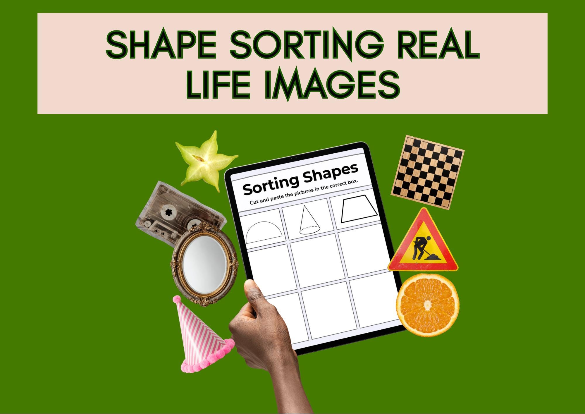 Shape Sorting Real Life Images Worksheet | Preschool Geometry Activity ...