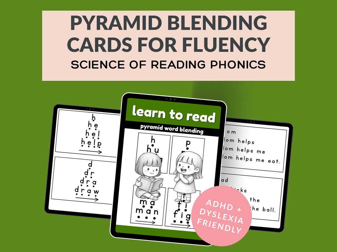 Pyramid Blending Cards for Fluency | Science of Reading Phonics | CVC ...