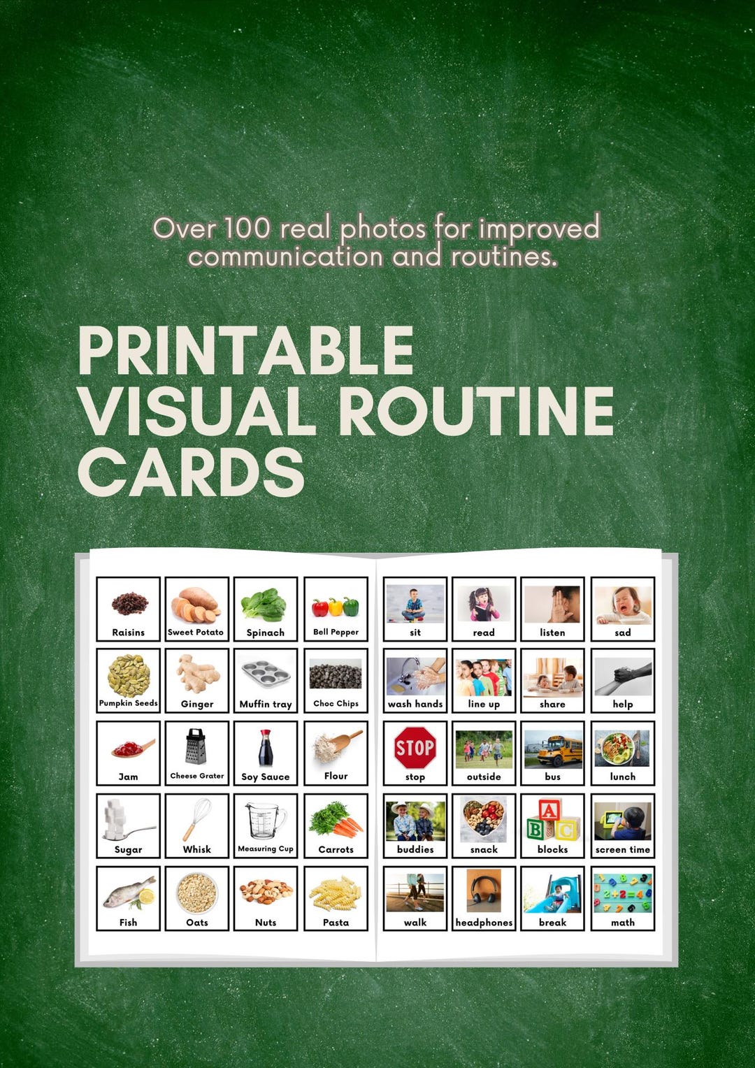 Real Photo Visual Routine Cards: Autism, ADHD, Communication (PDF ...