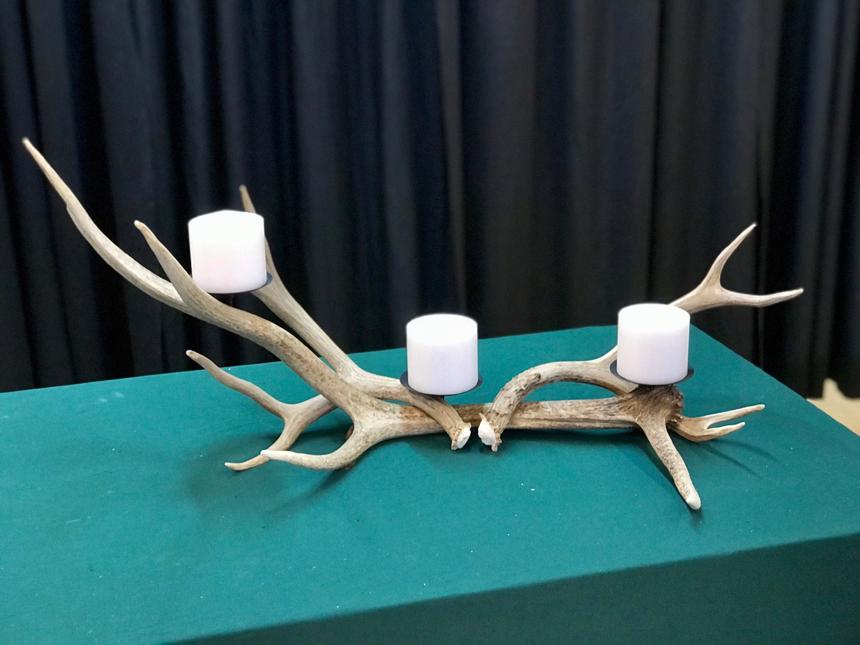 Real Elk Antler 3 Pillar Candle Holder | Etsy Real Elk Antler 3 Pillar Candle Holder | Etsy