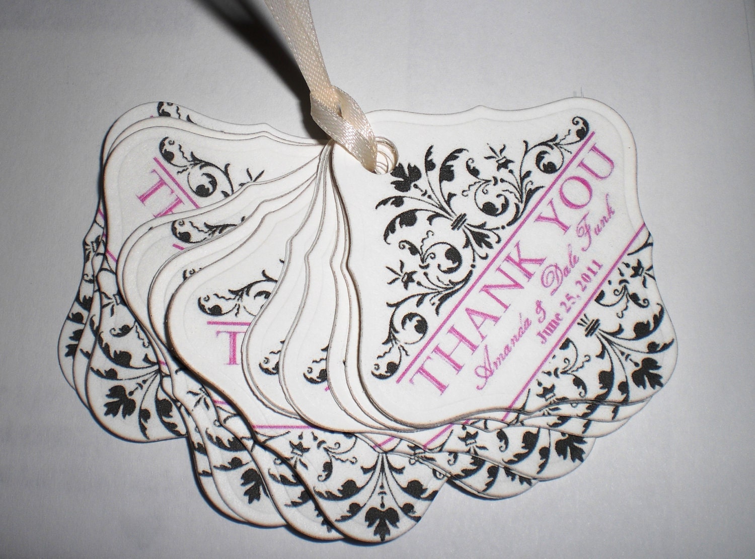 25 Custom-made Embossed & Personalized Favor Tags With - Etsy