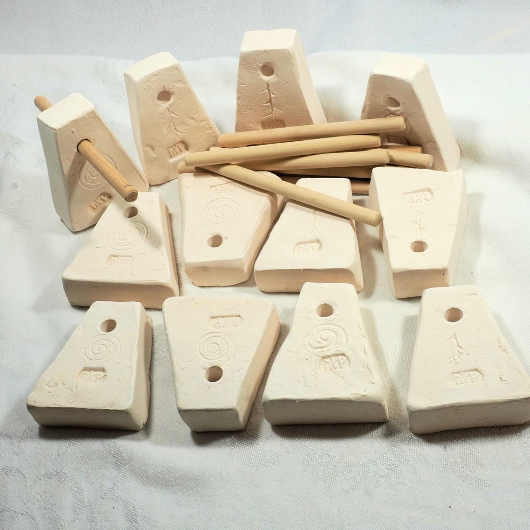 12 Chalcolithic copper Age Loom Weights for Warp Weighted Tablet Looms ...
