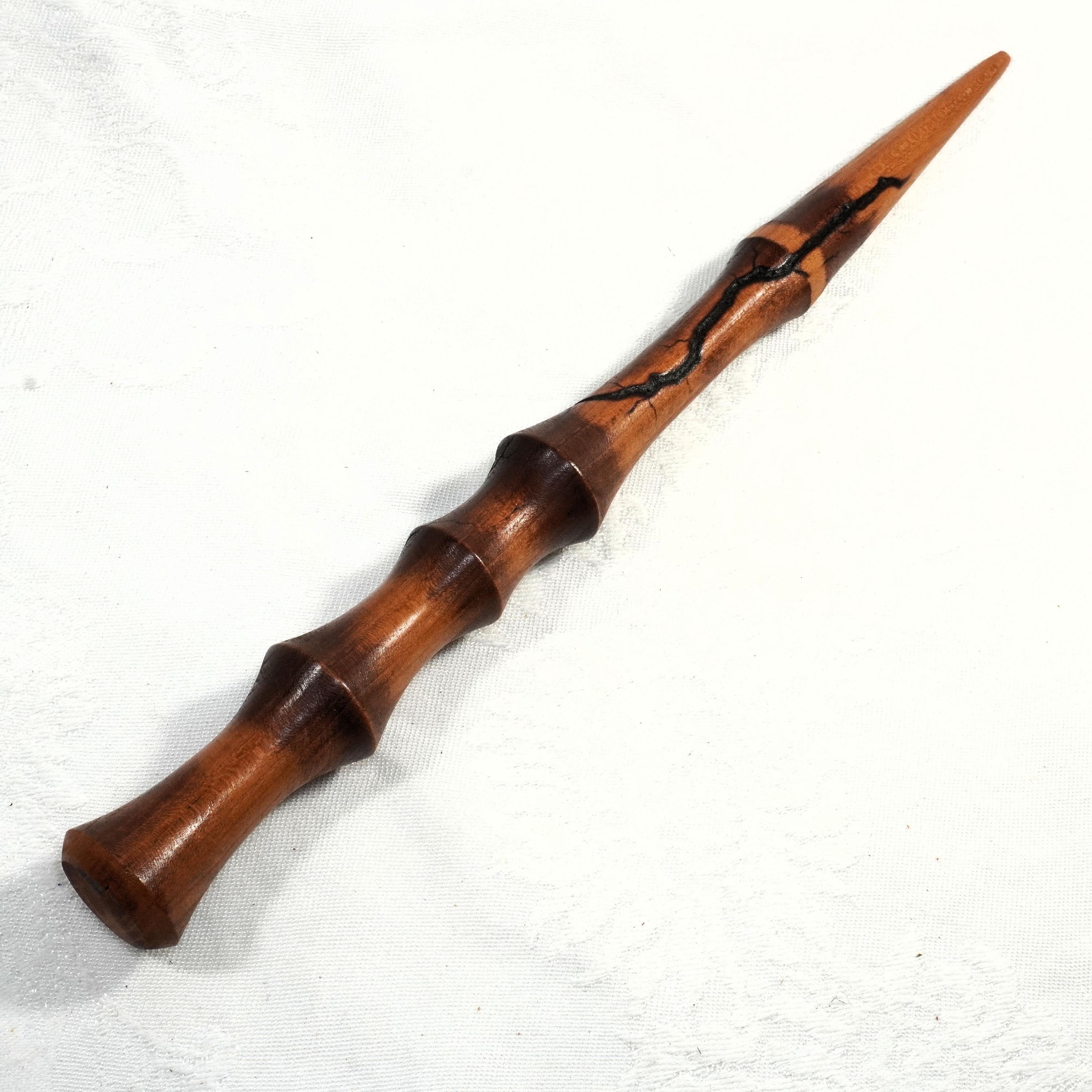Wizard's Wand in Wild Black Cherry 12.5" Inches Long With Lichtenberg ...