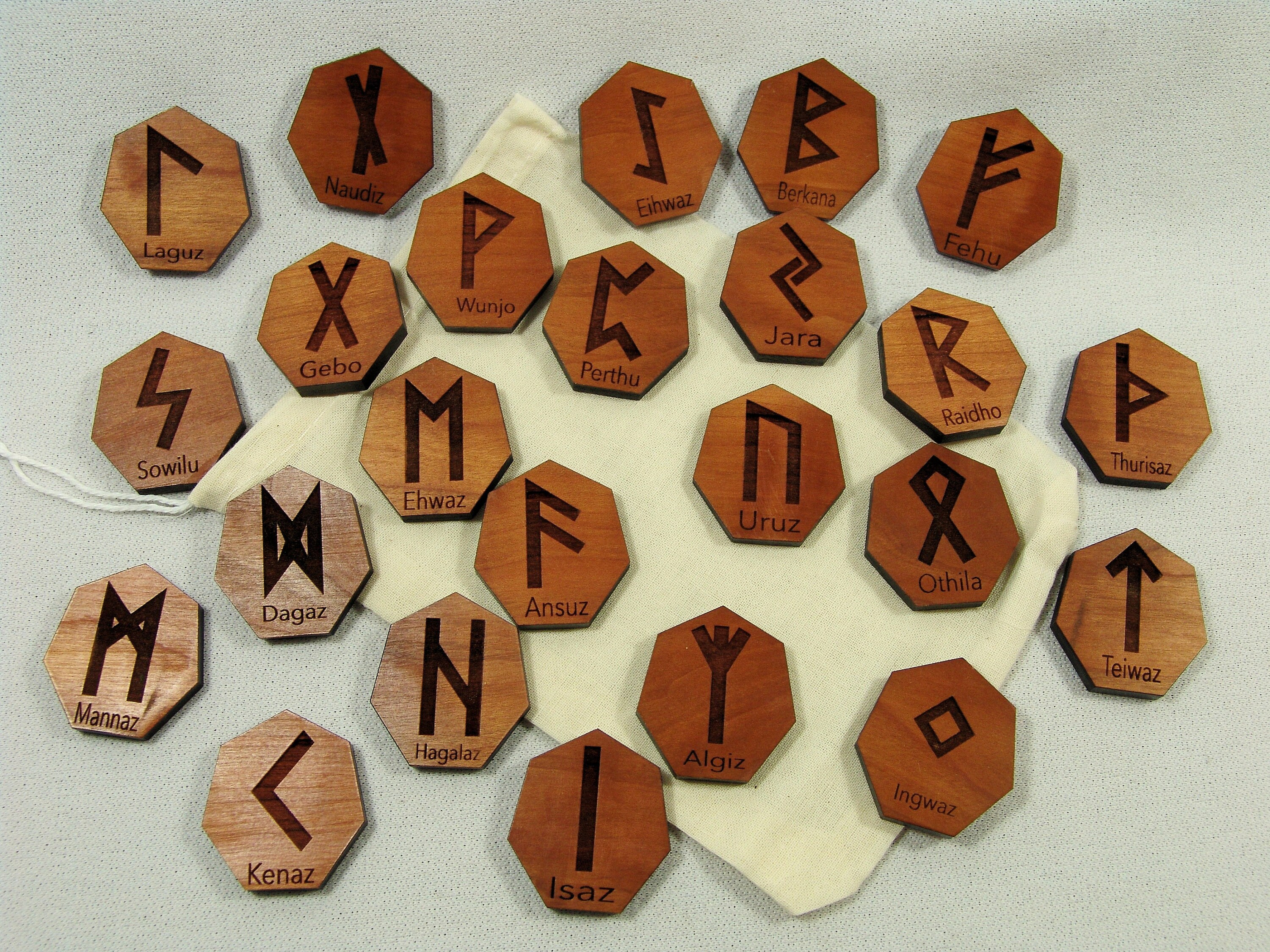 Elder Futhark Rune Set With the Rune Names in Wild Black Cherry - Etsy