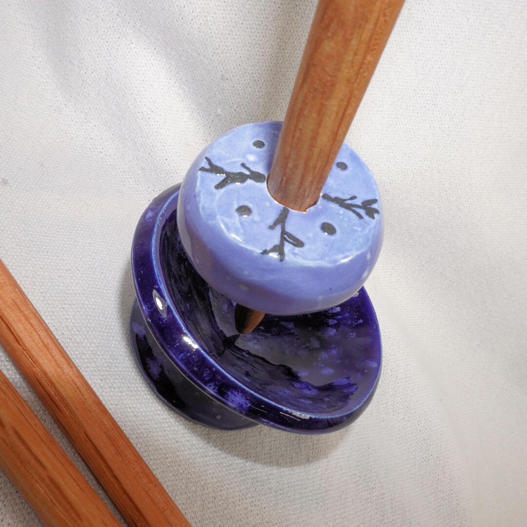 Neolithic Form Spindle Set With a Stoneware Whorl & Three Hardwood ...