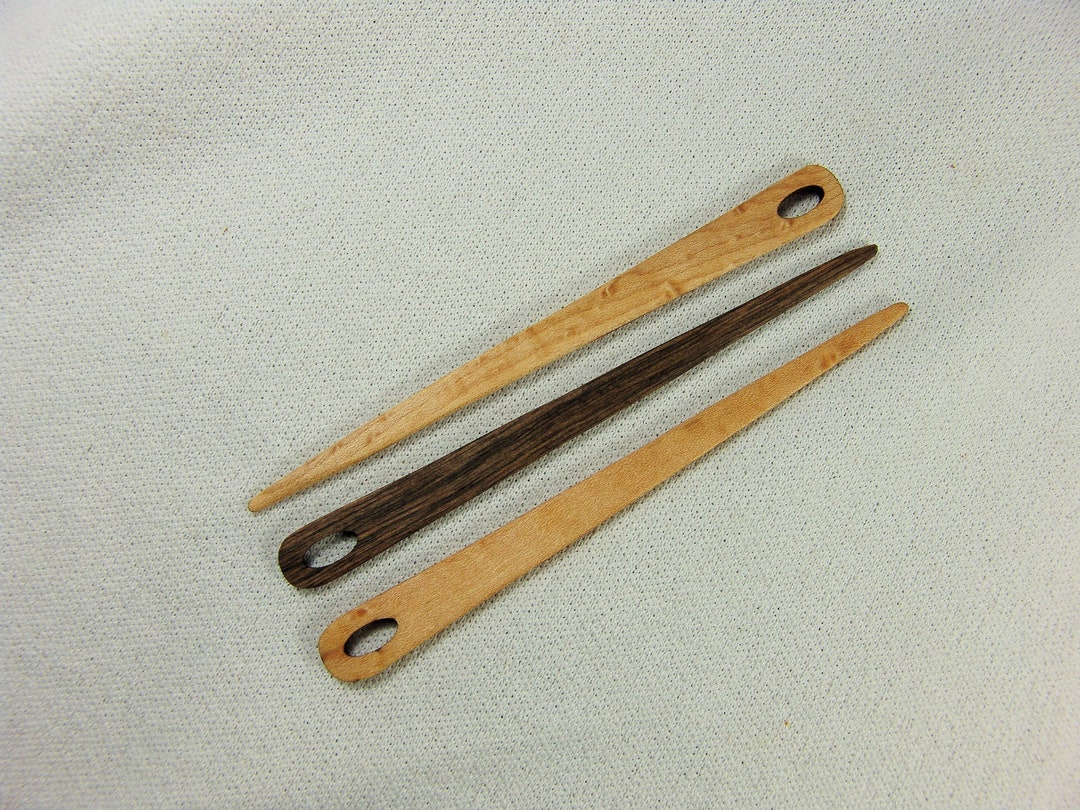 Nalbinding Needle Set, 5"with 2 in Hard Maple & 1 in Spalted Persimmon ...
