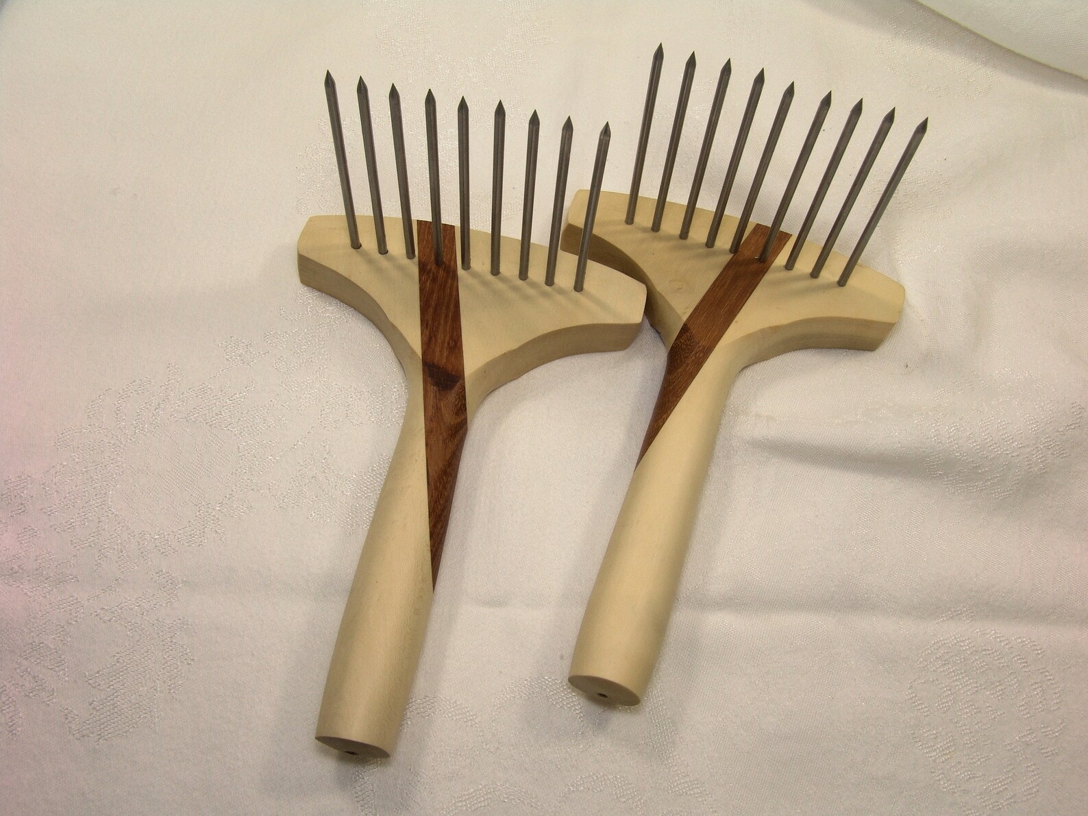 9 Tine Viking Wool Combs in Holly With a Thorn Stave... Travel - Etsy