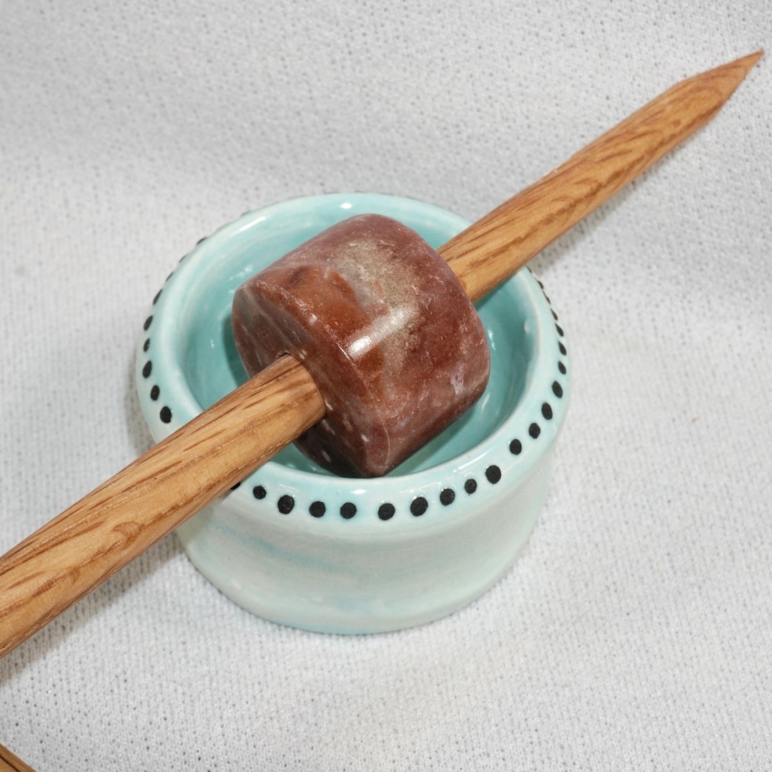 Neolithic Form Spindle Set With a 3cm Alabaster Whorl & Three Hardwood ...