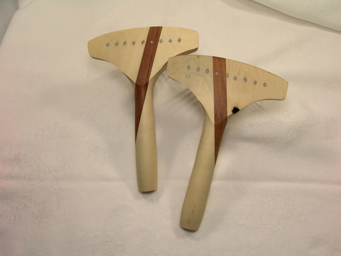 9 Tine Viking Wool Combs in Holly With a Thorn Stave... Travel - Etsy