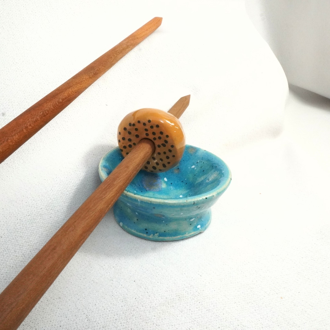 Athena's Spindle Form Set With a Stoneware Whorl, Bowl & Two Oaken ...