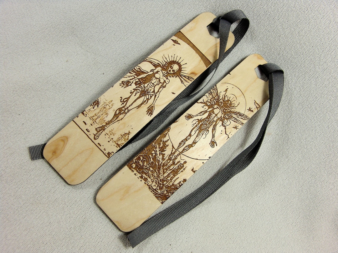 2 Hard Maple Bookmarks... Scary Aliens With Bad Intent - Etsy