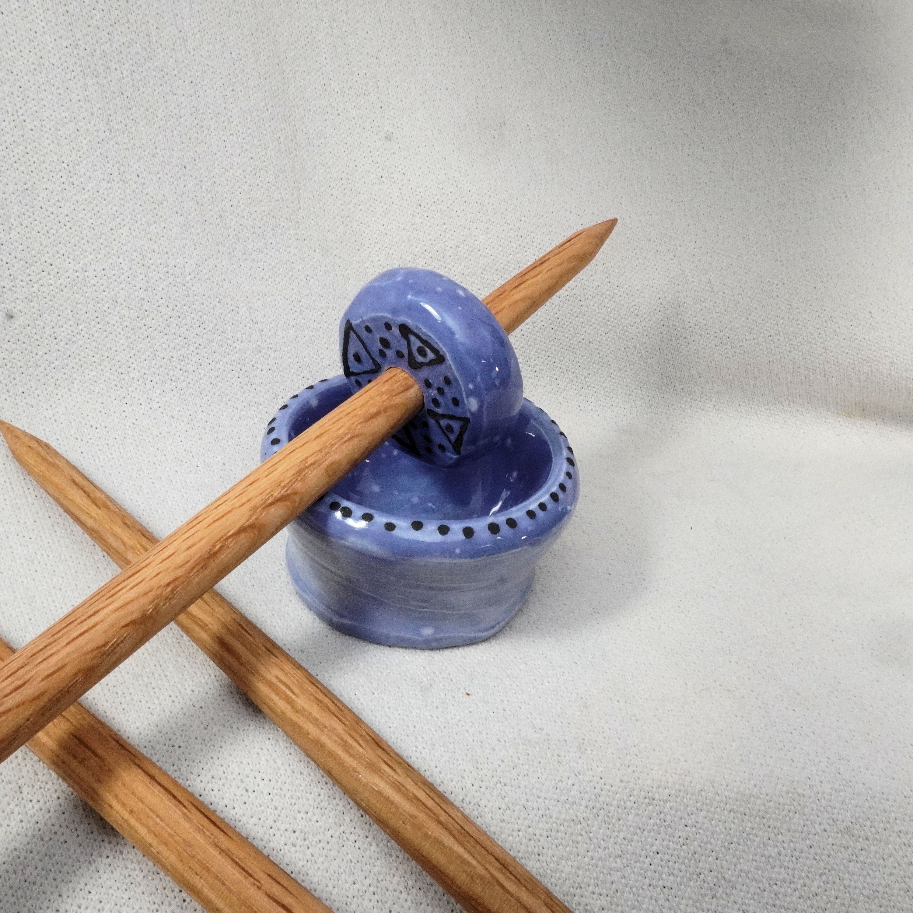 Neolithic Form Spindle Set With a Stoneware Whorl & Three Hardwood ...